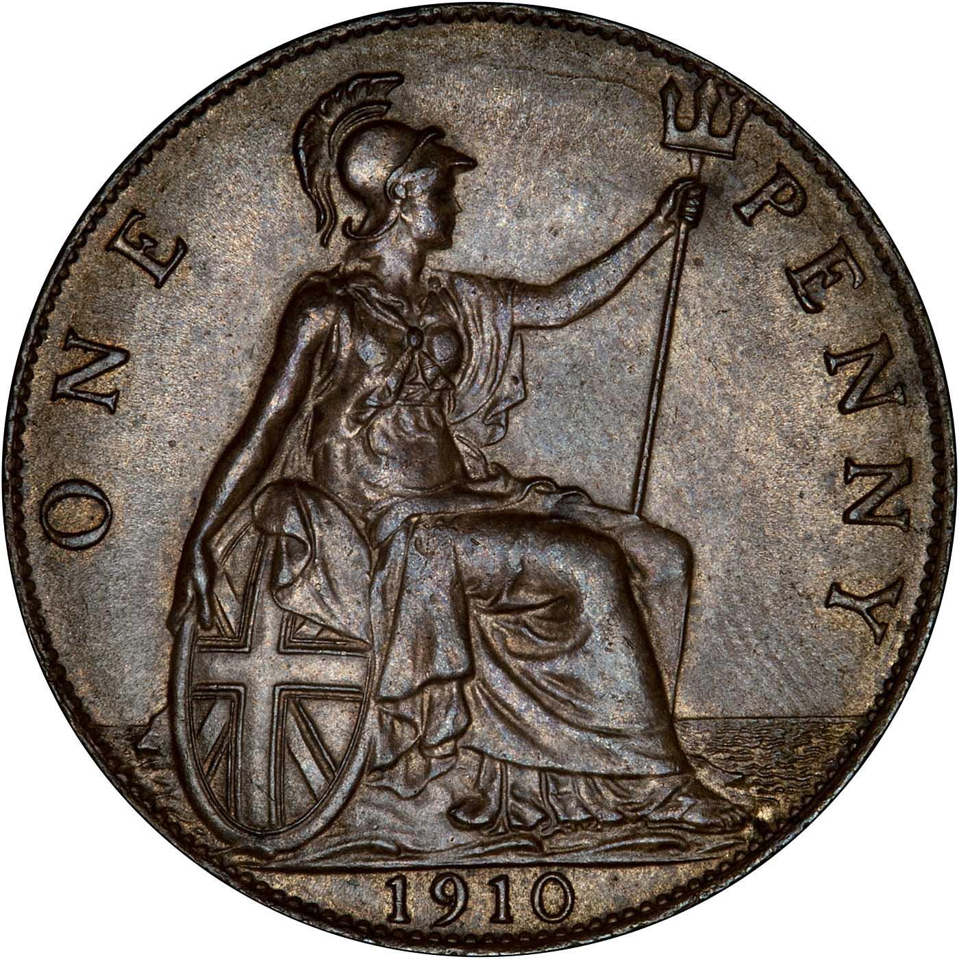 1910 Edward VII Bare Head Pre Decimal Penny - £20.00