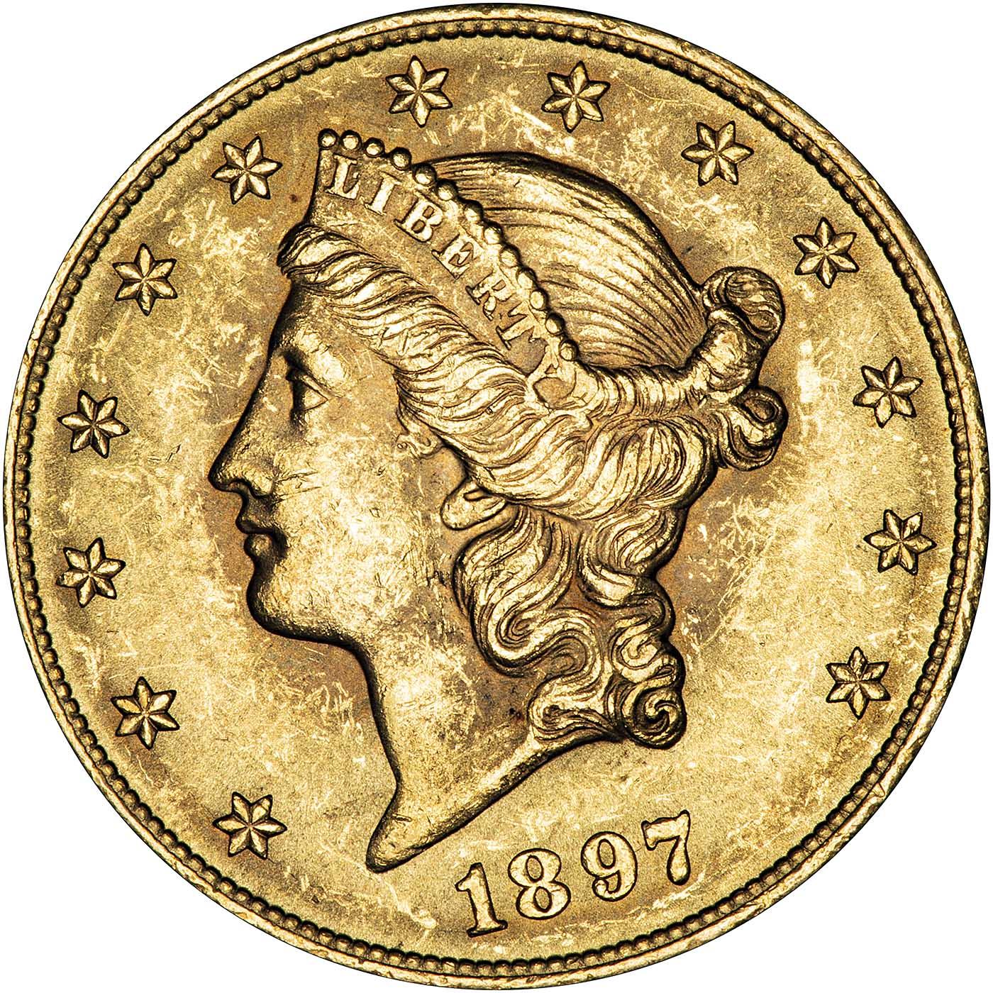 Buy 1897 Gold Double Eagle Coronet Liberty $20 Coin | Chards