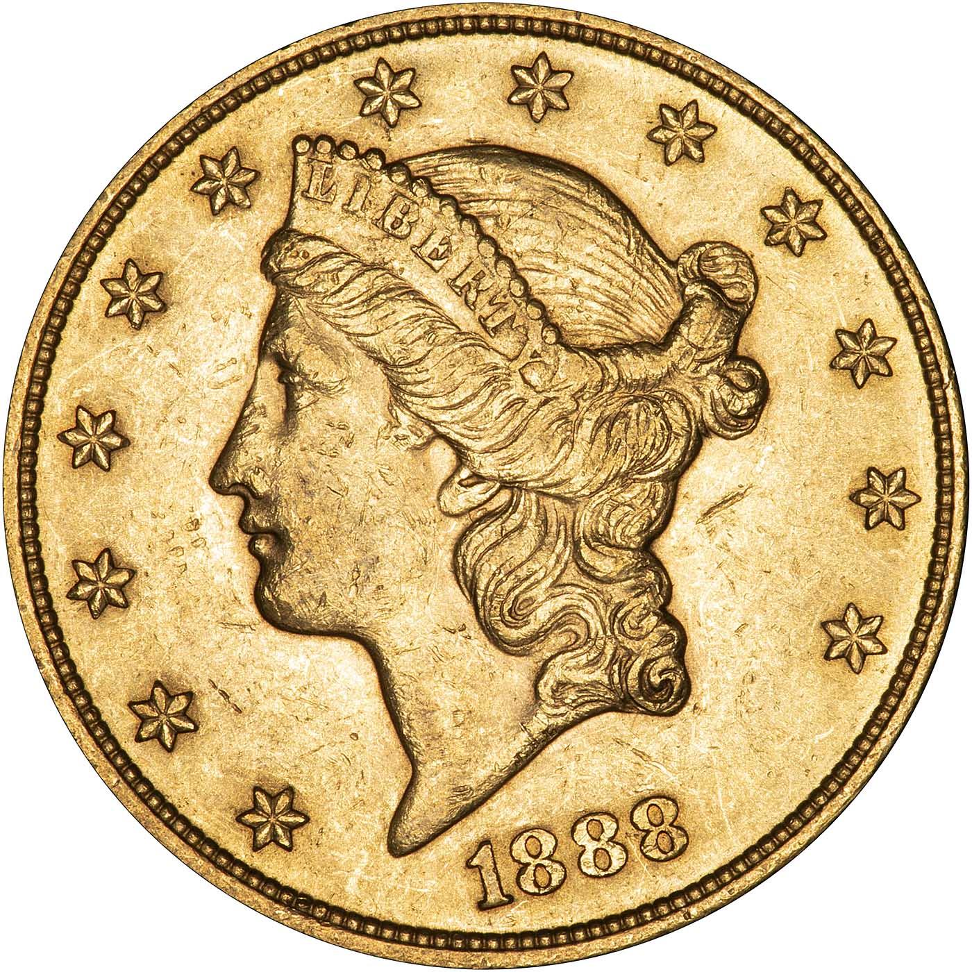 Buy 1888 Gold Double Eagle Coronet Liberty $20 Coin | Chards