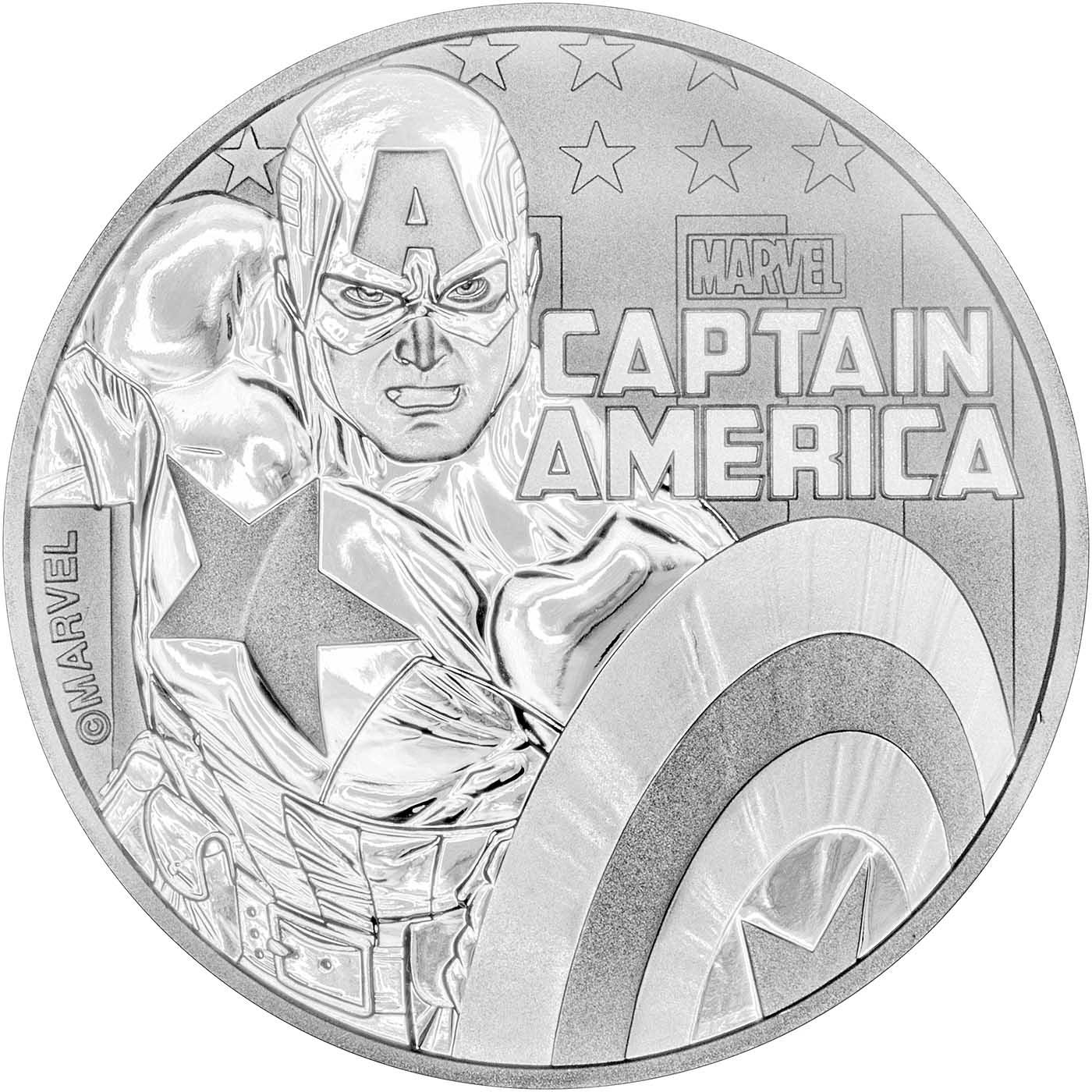 2019 Captain America Silver 1oz Coin Marvel Coin | Chards