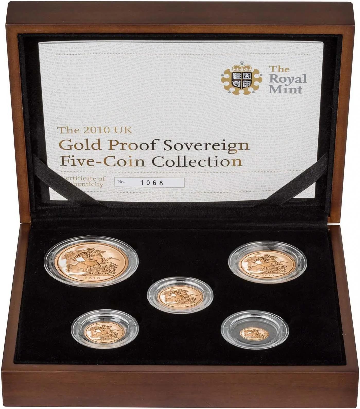 2010 Sovereign 5 Coin Set Gold Proof l Chards - £5,260.05