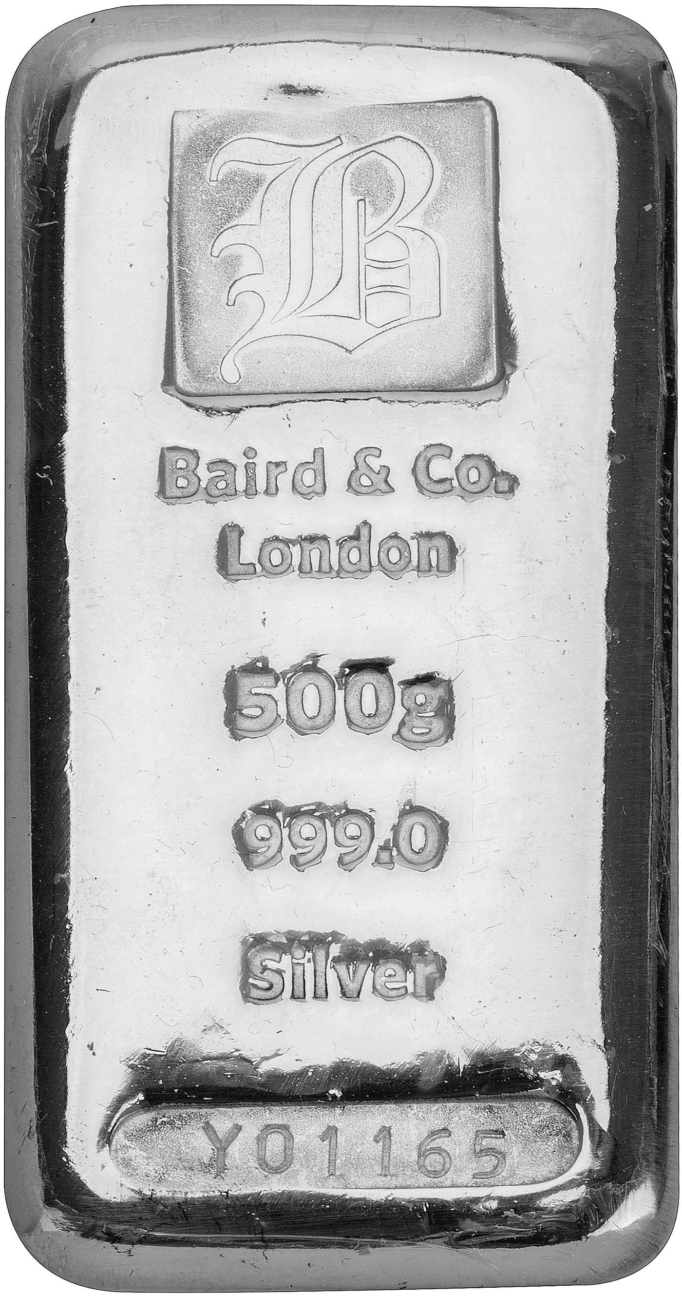 500g Silver Bar | Baird & Co Bullion | Chards - £542.44