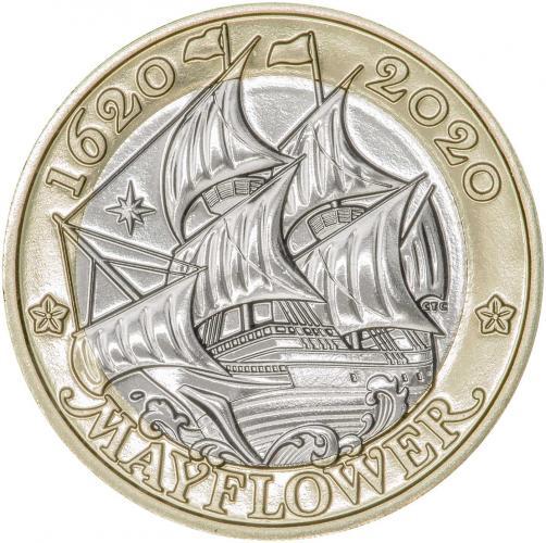 2020 Mayflower Brilliant Uncirculated Two Pound Coin |Chards