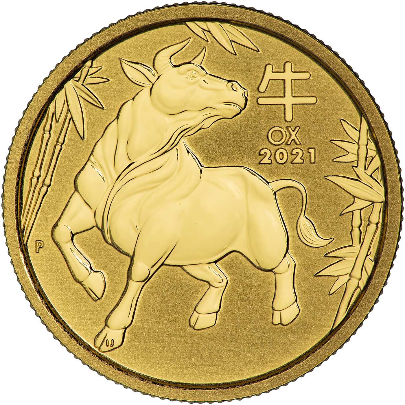 2021 Year of the Ox Perth Mint 0.25 Ounce Gold Coin | Chards