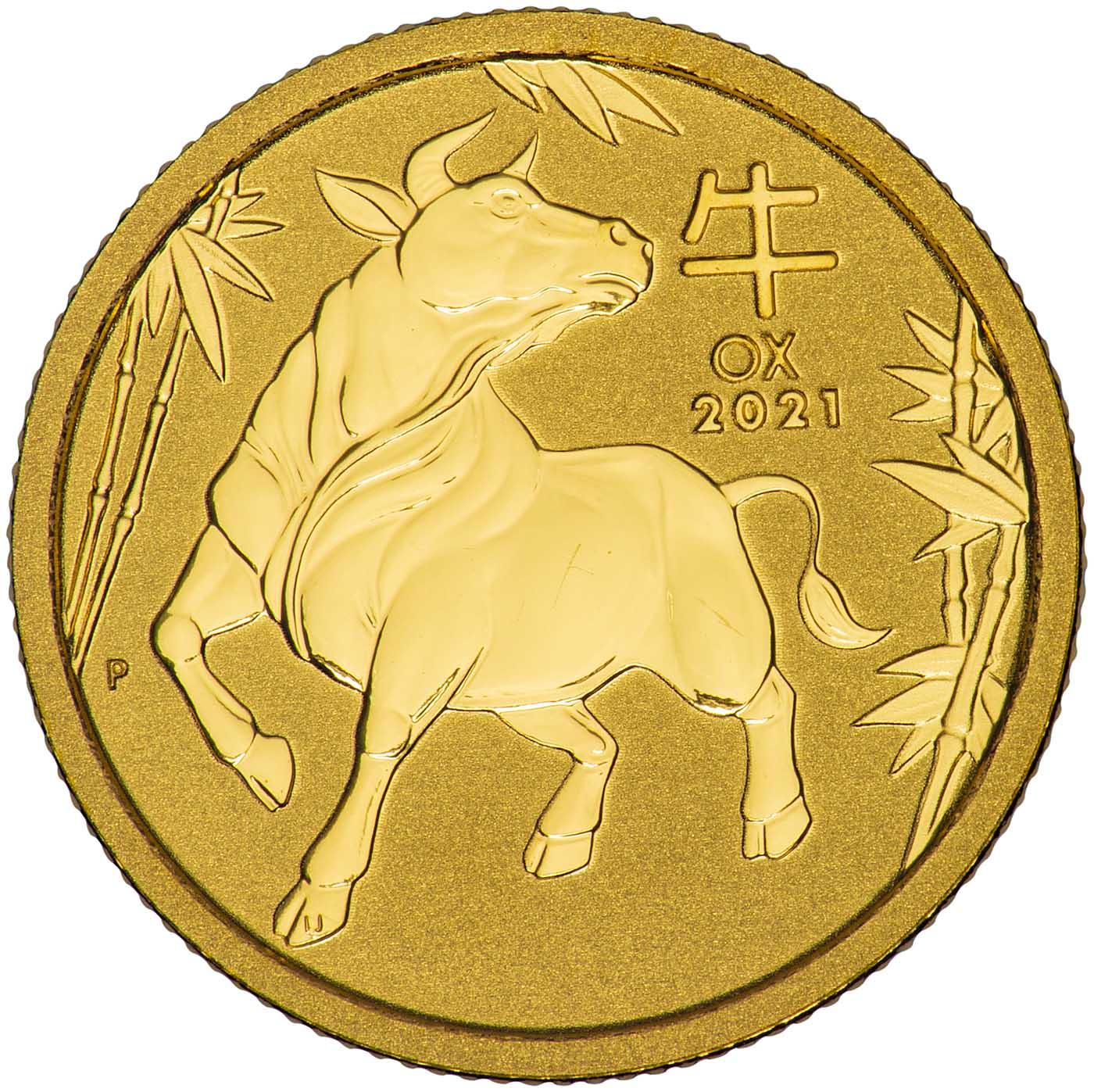 2021 Year of the Ox Perth Mint 0.05 Ounce Gold Coin | Chards