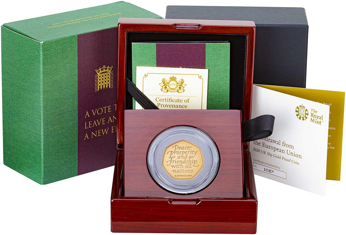 2020 Brexit Gold Proof 50 Pence Coin | Chards - £1,330.11