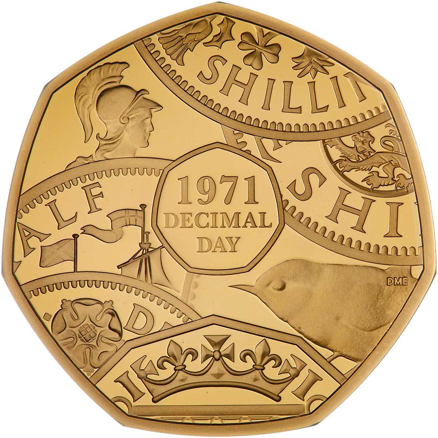 2021 Decimal Day Gold 50p Coin - Strike on the Day | Chards