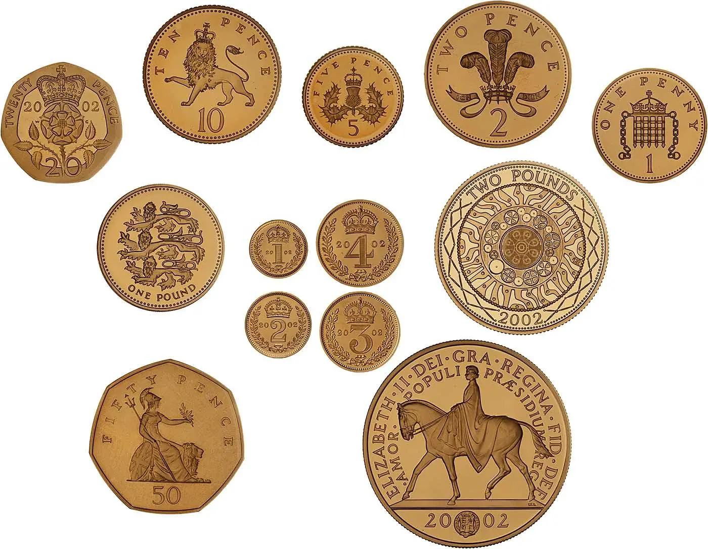 2002 Golden Jubilee Gold Proof Coin Set | Chards