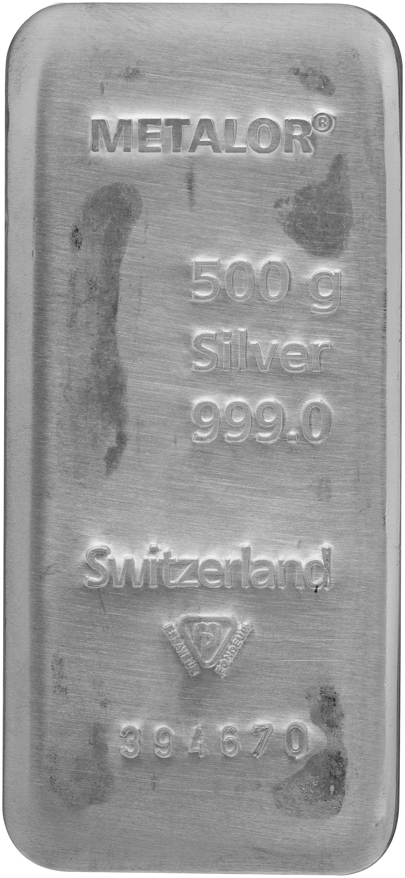 Metalor 500g Silver Bar w/o Cert | Chards - £475.39