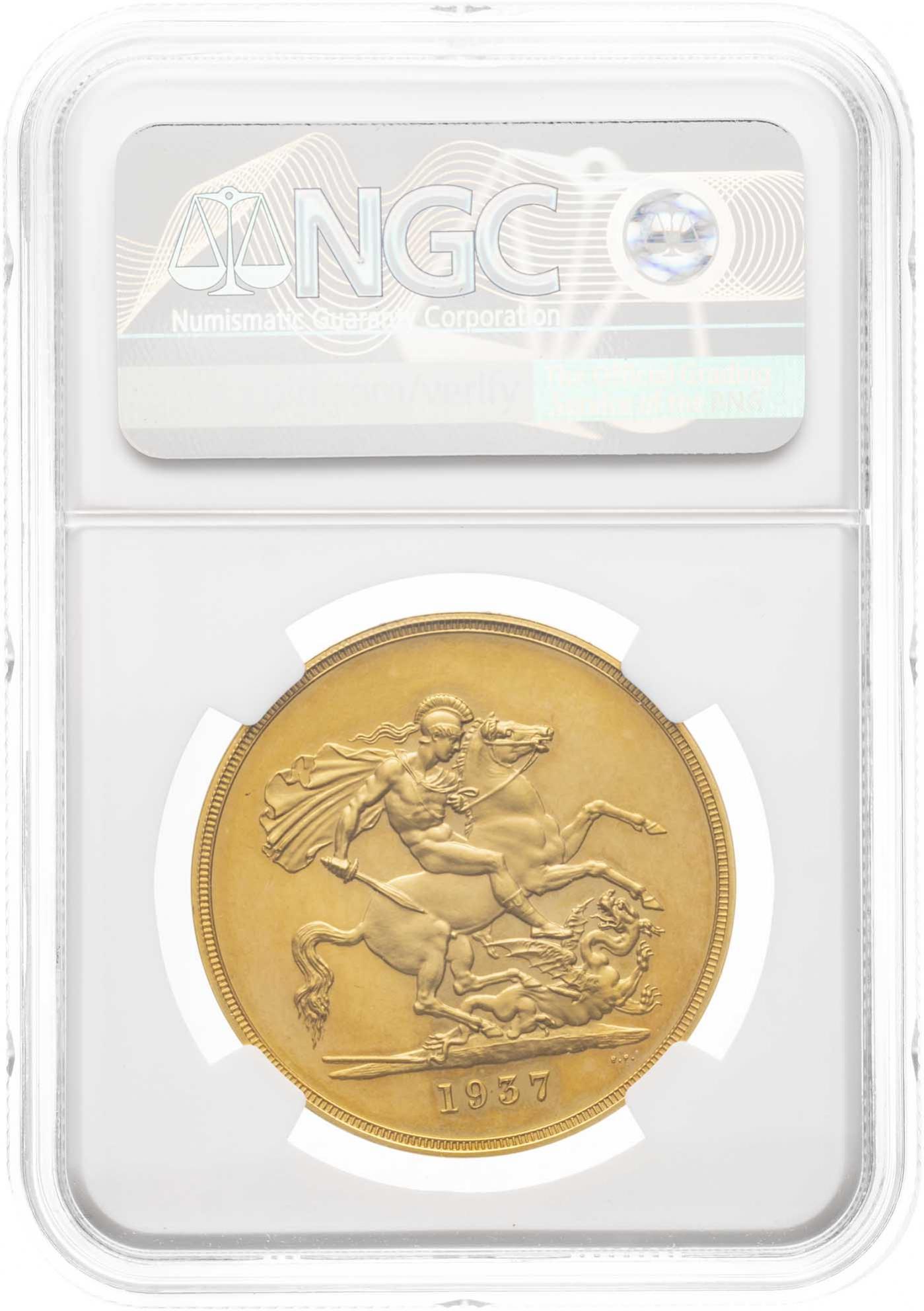 1937 Gold Proof Quintuple Sovereign NGC PF 62 CAMEO | Chards