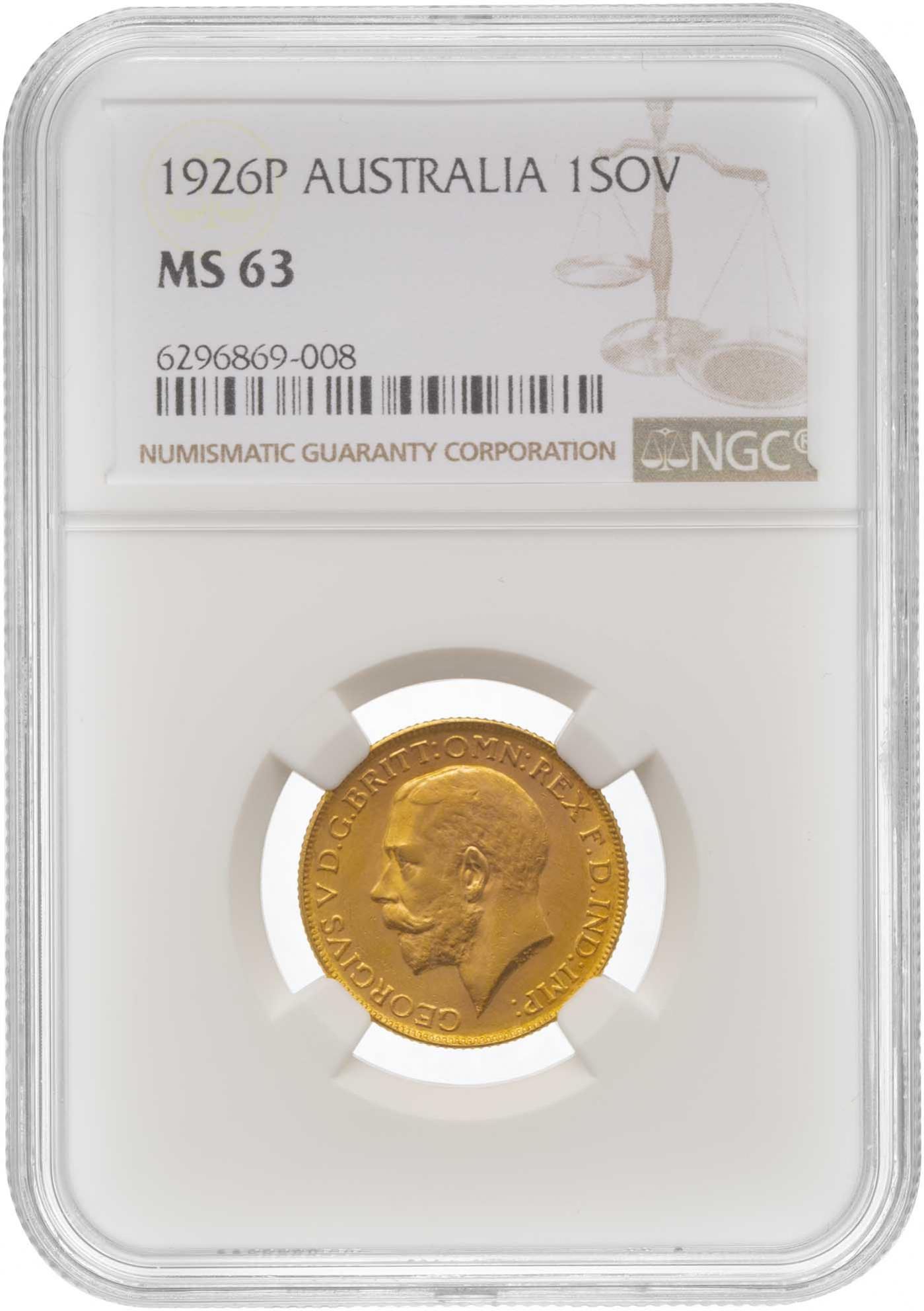 1926 Gold Sovereign George V Perth Mint - NGC Graded | Chard
