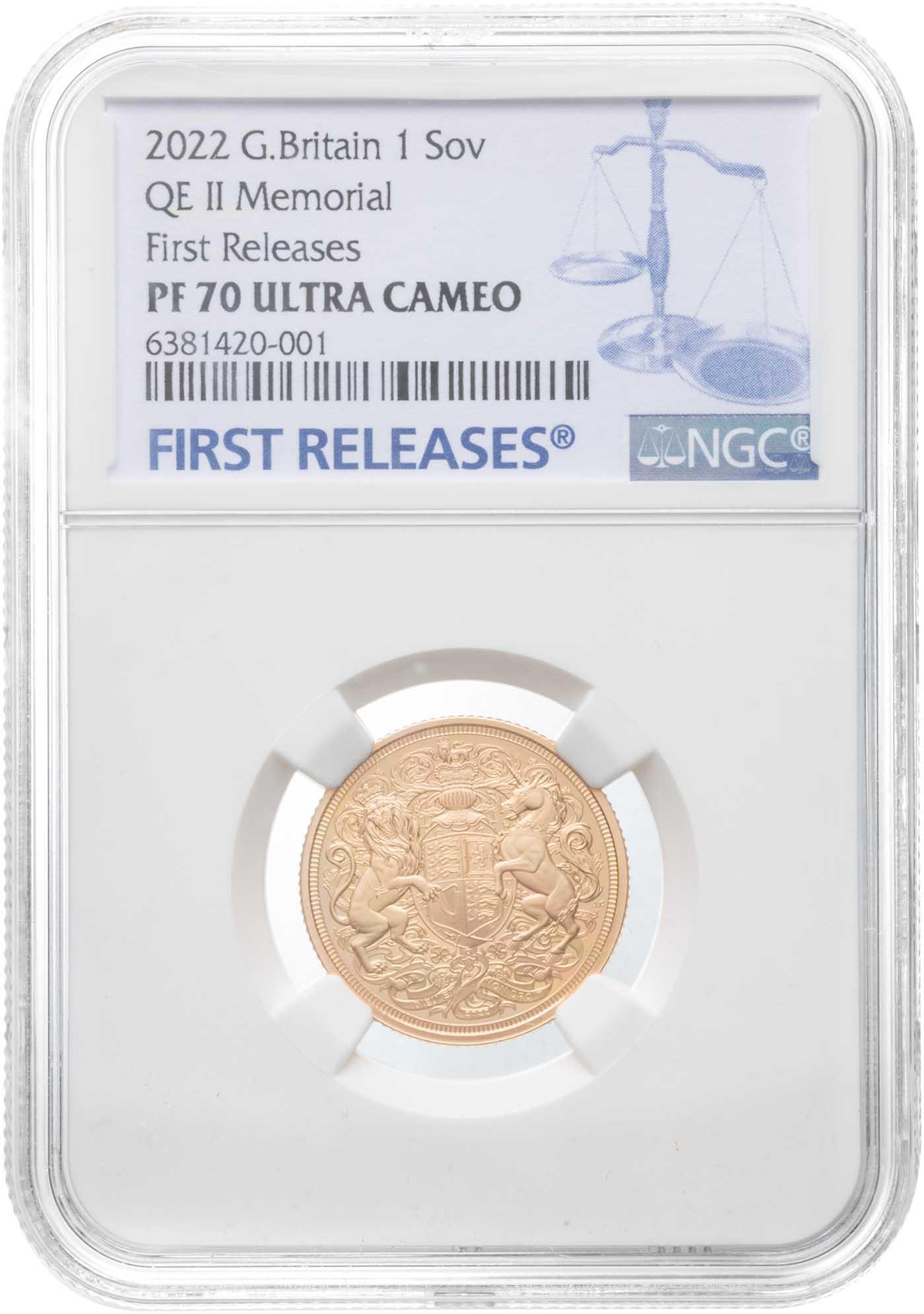 2022 Gold Proof Sovereign QEII Memorial PF-70 | Chards