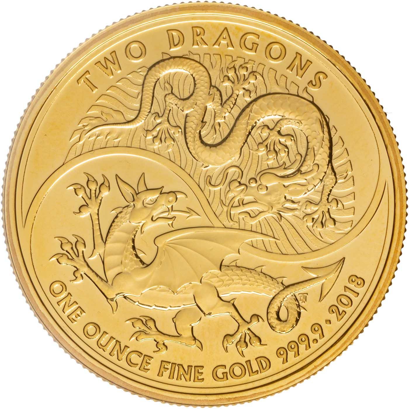 2018 Gold QEII 1 Ounce £100 Dragons Royal Mint Coin | Chards