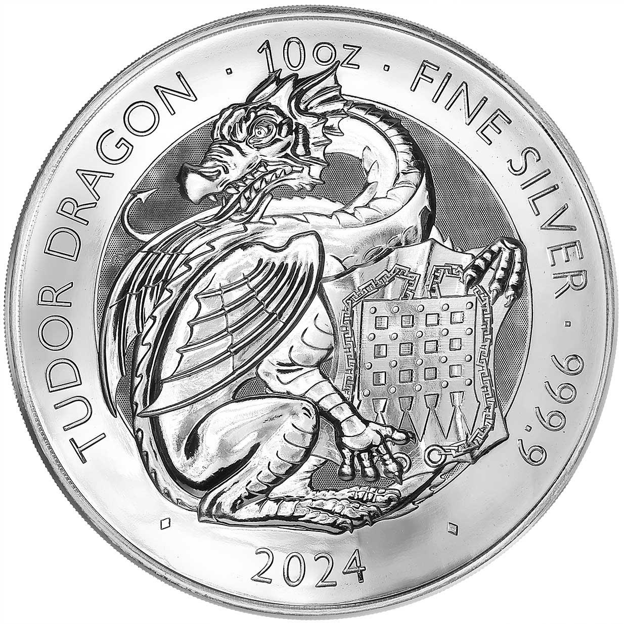 2024 Tudor Dragon 10 oz Silver Coin | Chards - From £337.02