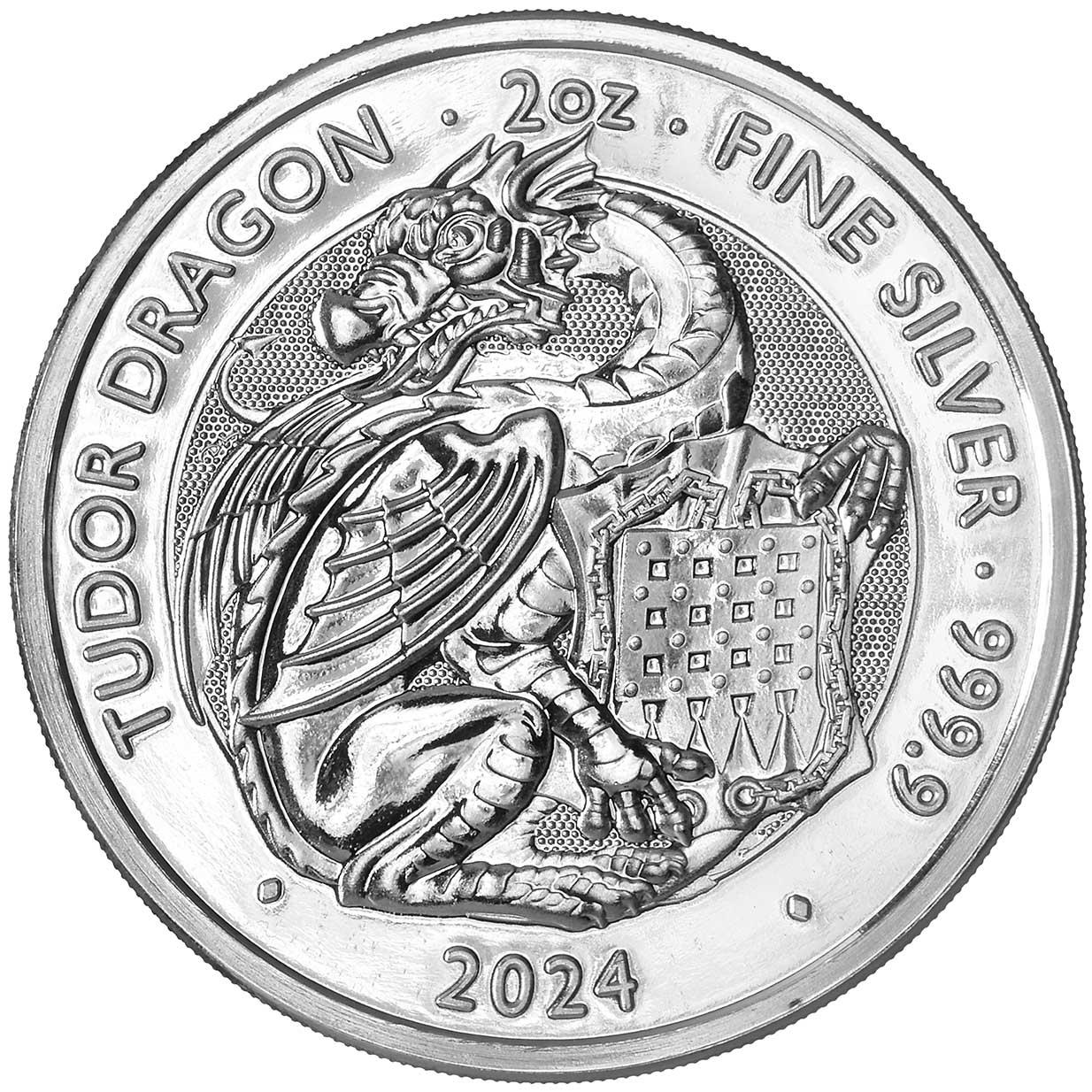 2024 Tudor Dragon 2 Ounce Silver Coin | Chards