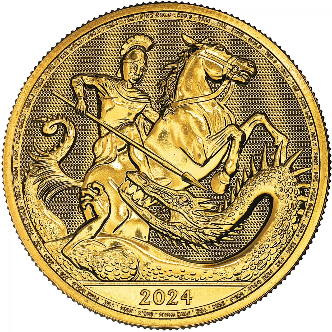 2024 1 oz Gold Coin St. George and the Dragon | Chards