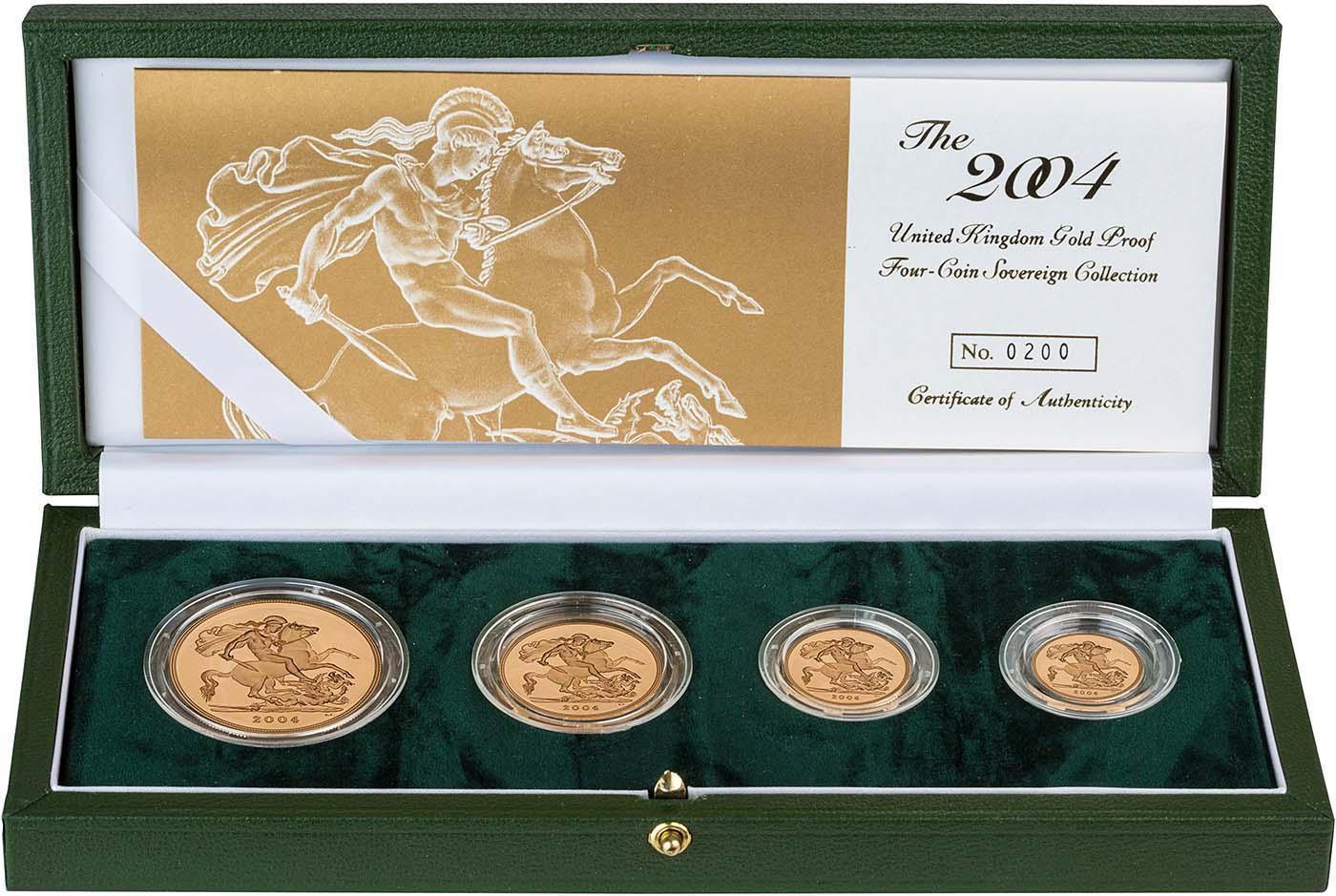 2004 Four Coin Sovereign Set Gold Proof l Chards