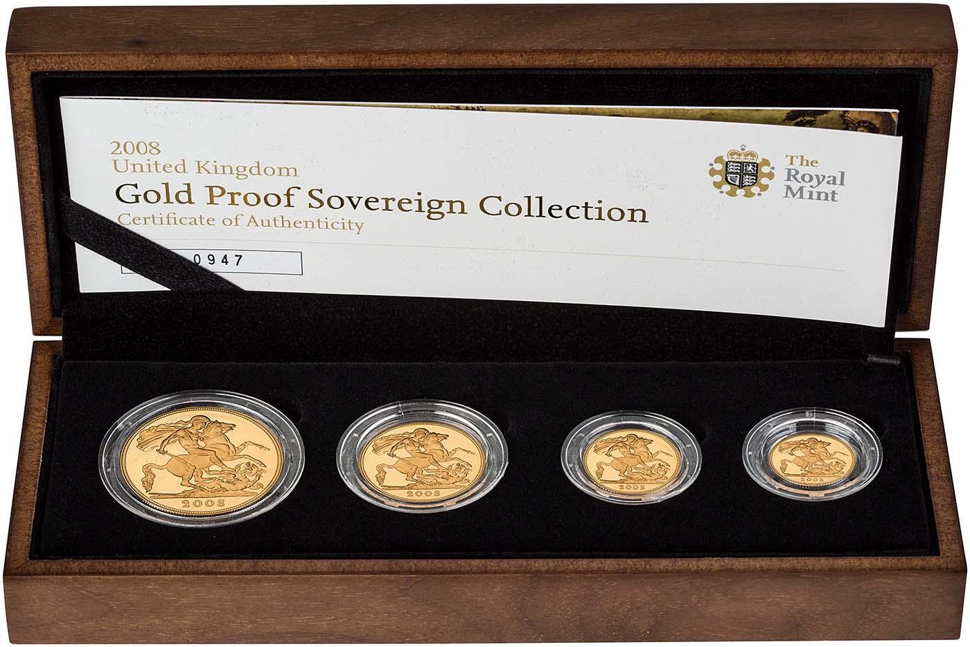 2008 Four Coin Gold Proof Sovereign Set | Chards