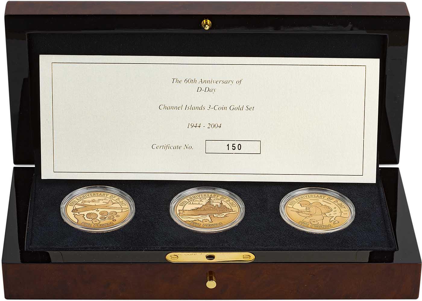 2004 D-Day Gold Proof 3-Coin Set Channel Islands | Chards