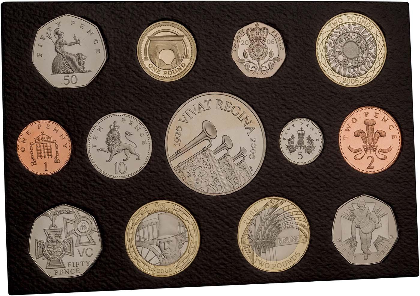 2006 United Kingdom Standard Proof Coin Set l Chard