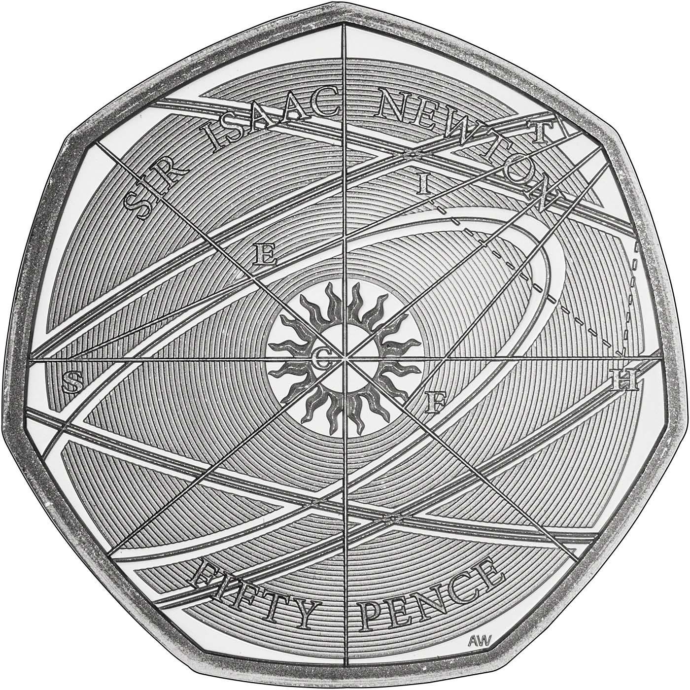 2017 Sir Isaac Newton 50p Silver Proof Coin | Chard