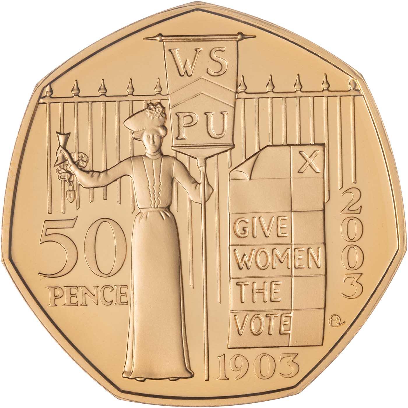 2003 Gold Women's Social & Political Union 50p | Chards