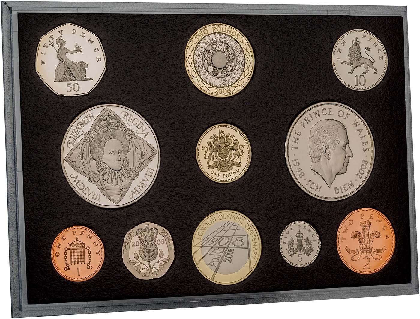 2008 United Kingdom Standard Proof Coin Set l Chard