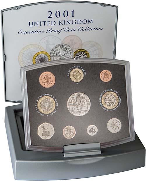 2001 United Kingdom Executive Proof Coin Set l Chard
