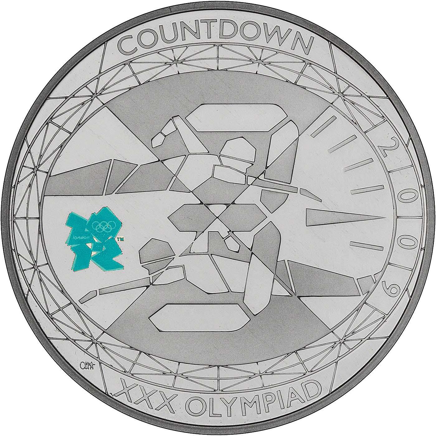 2009 Olympic Countdown £5 Silver Proof Piedfort Coin l Chard