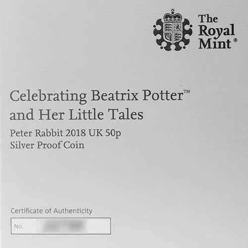 2018 Beatrix Potter Peter Rabbit 50p Silver Coin | Chards