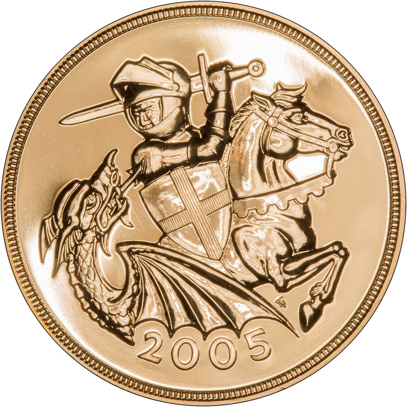2005 Gold BU Five Sovereign Piece Royal Mint Coin | Chards