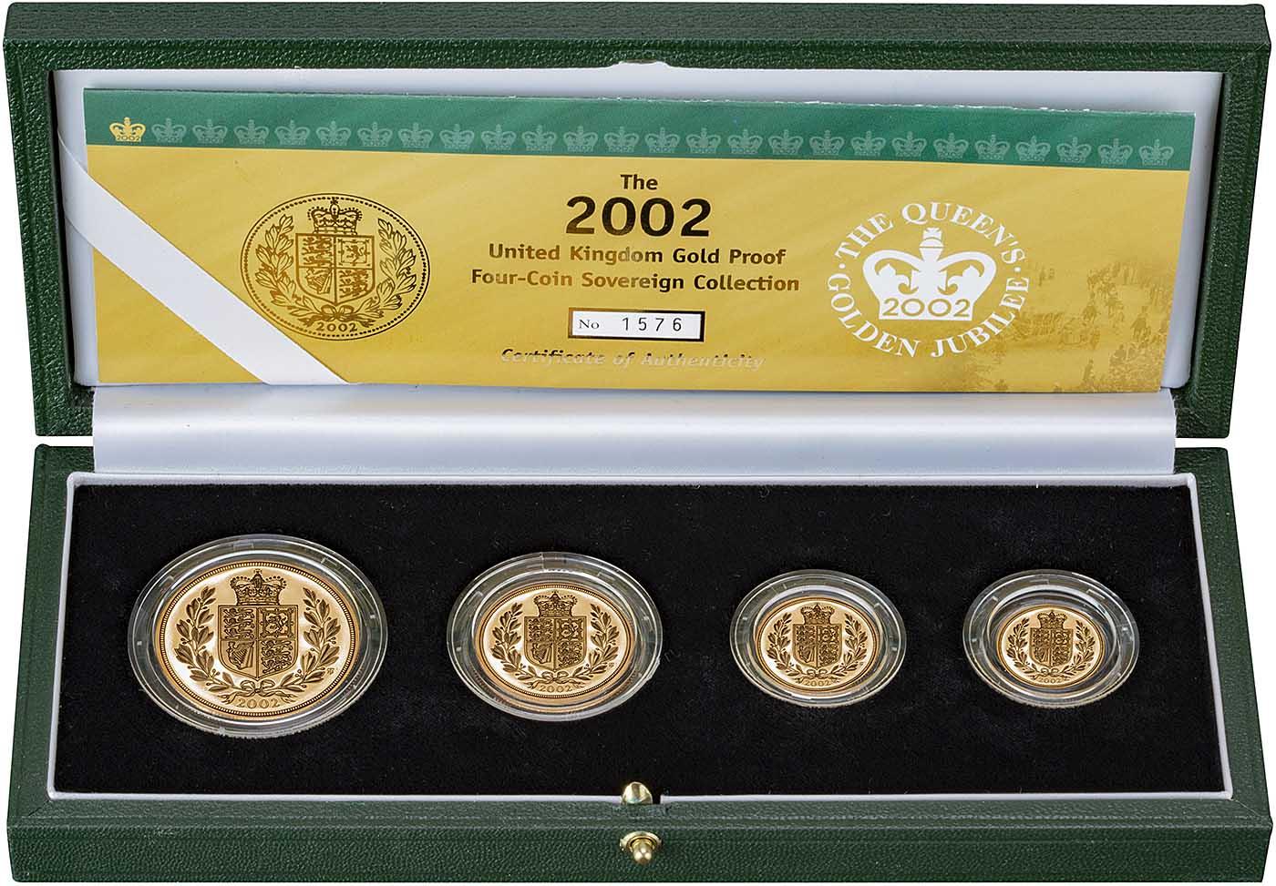 2002 Gold Proof 4-Coin Golden Jubilee Sovereign Set | Chards
