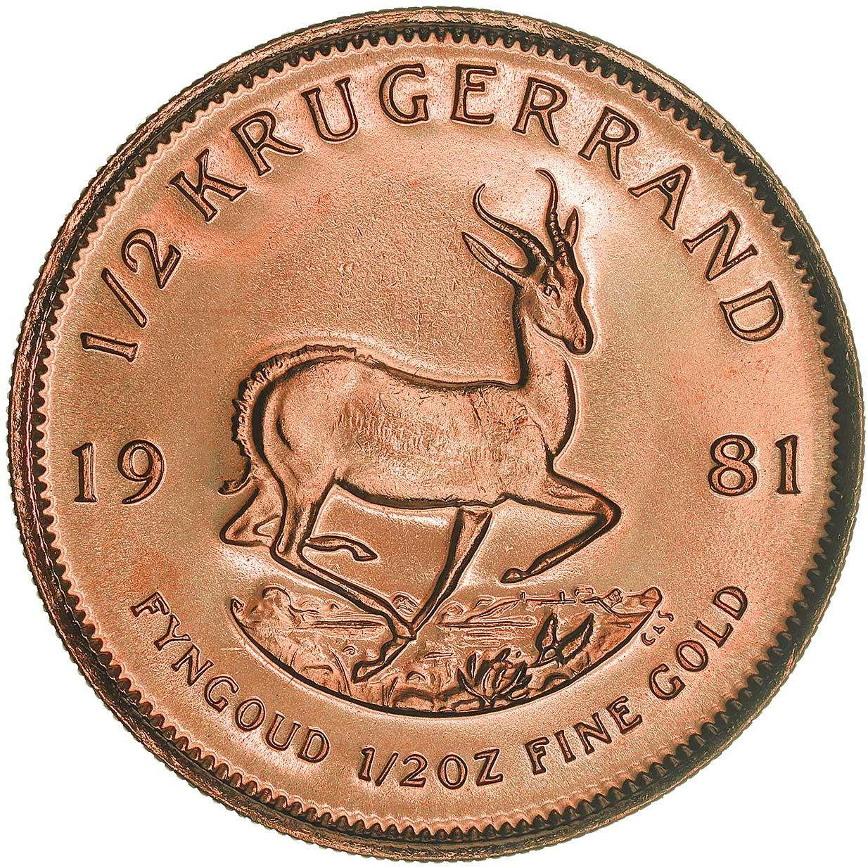 1981 South Africa Gold Krugerrand 1/2 oz Coin | Chards