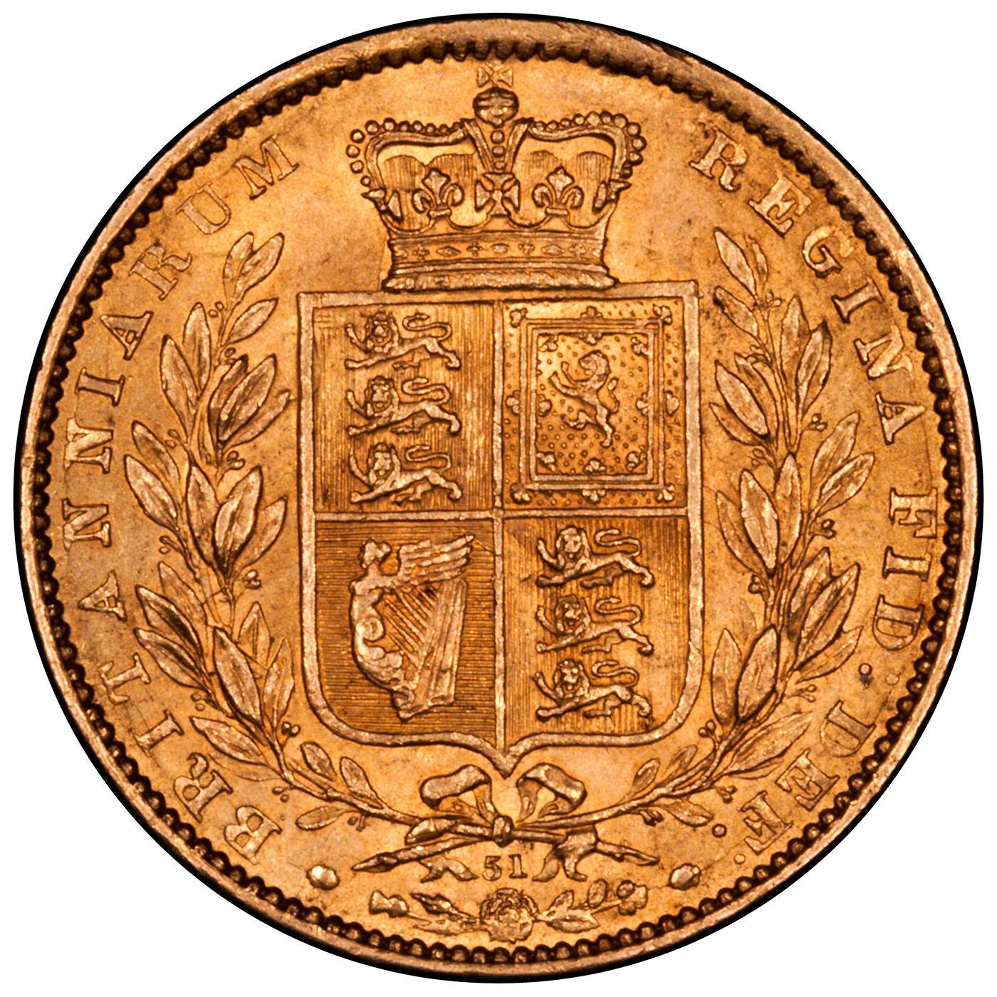 1864 Sovereign Victoria Young Head Shield London | Chards