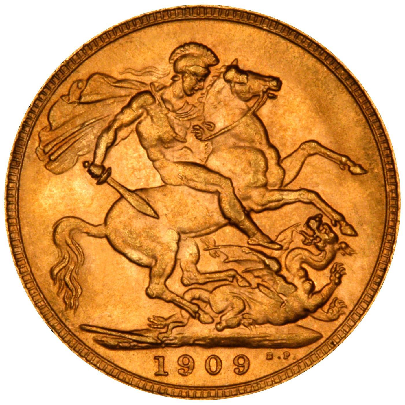 1909 Gold Sovereign Edward VII London Mint Chard 1909 Gold Sovereign Edward VII London Mint Chard
