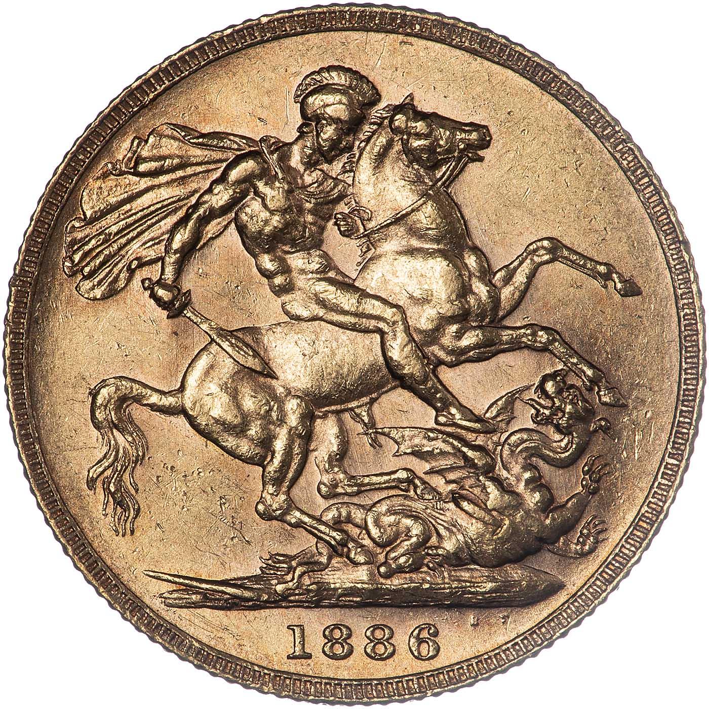 1886 Sovereign Victoria Young Head St George | M | Chards