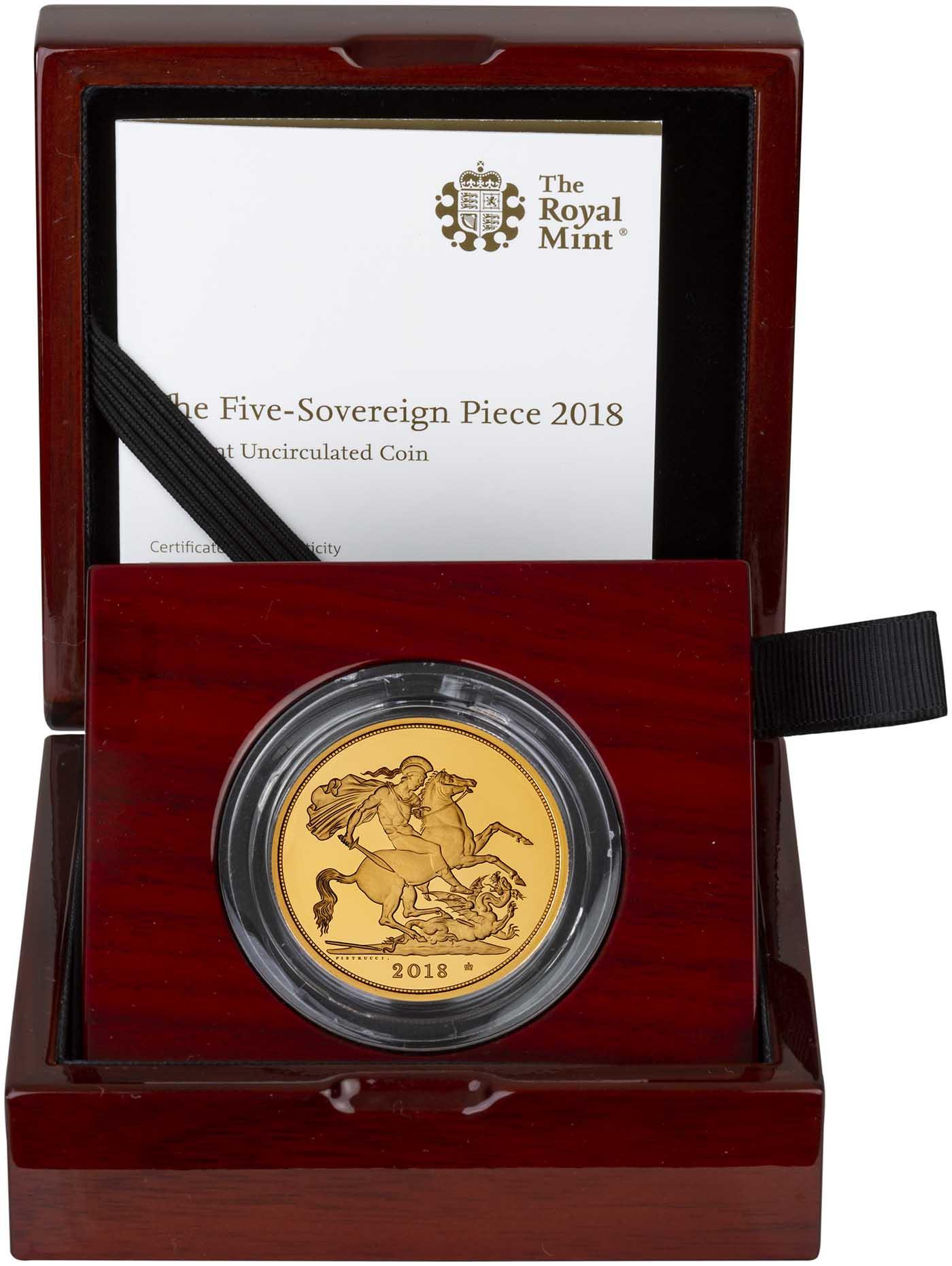 2018 Five-Sovereign Piece Gold BU | Chards - £3,013.18