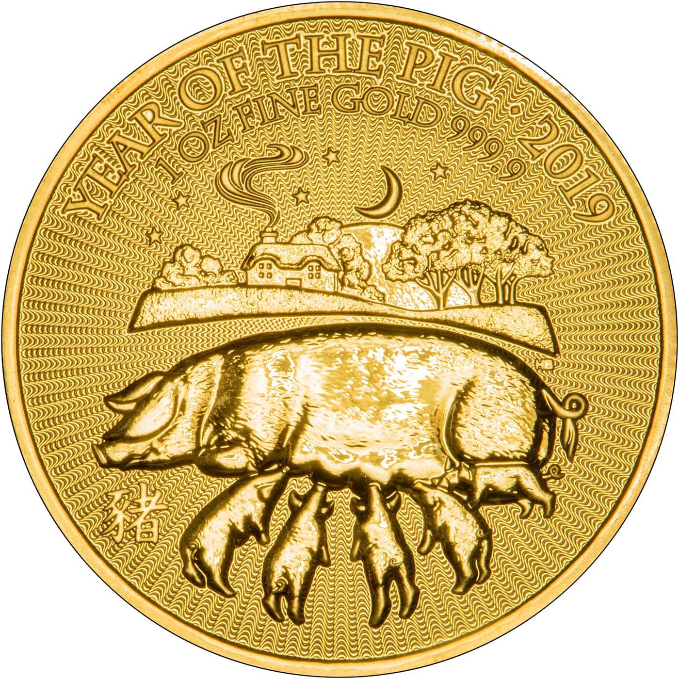 2019 1oz Gold Lunar Pig Coin | Chards - £2,303.62