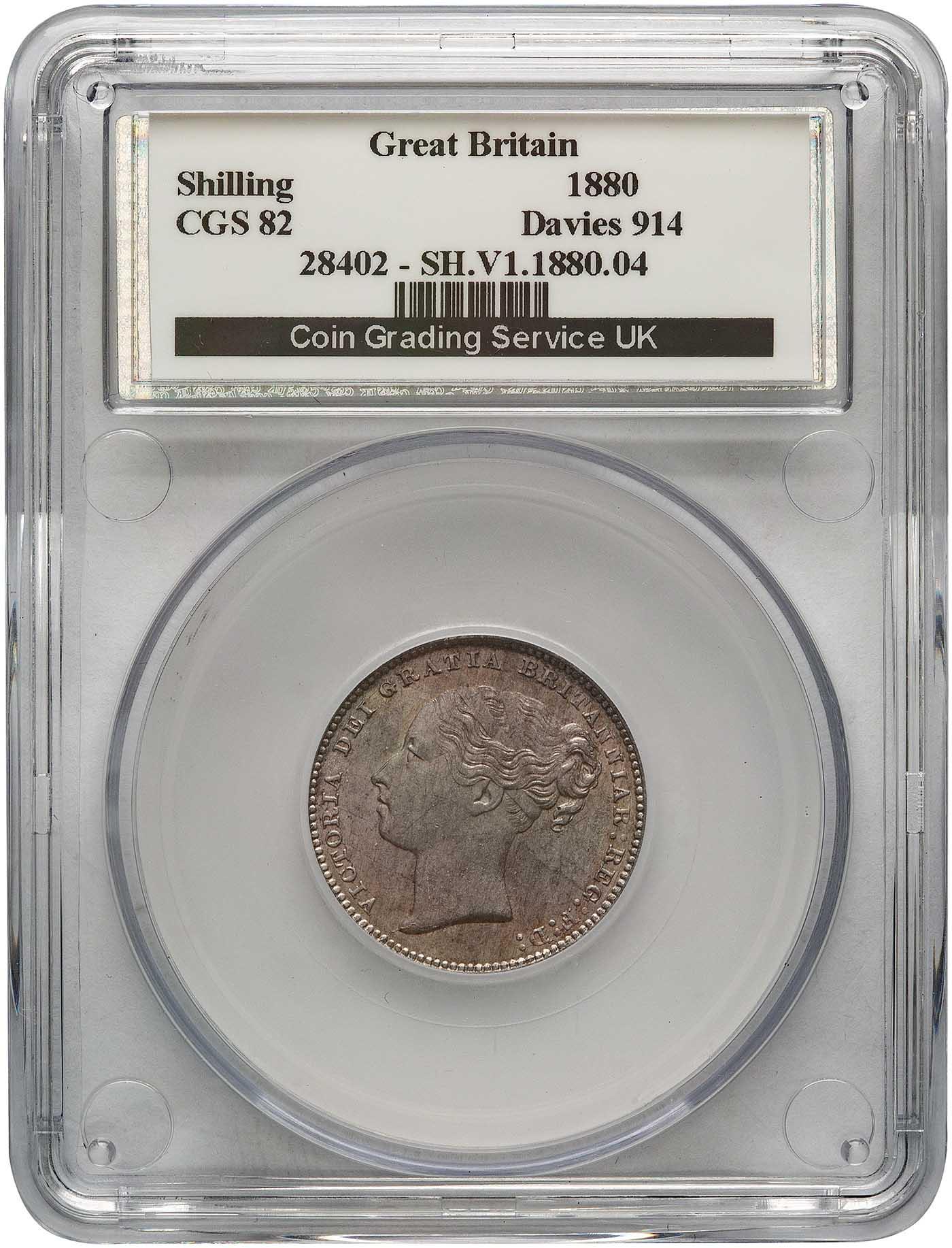 1880 Victoria Young Head Slabbed Shilling CGS 82 | Chards