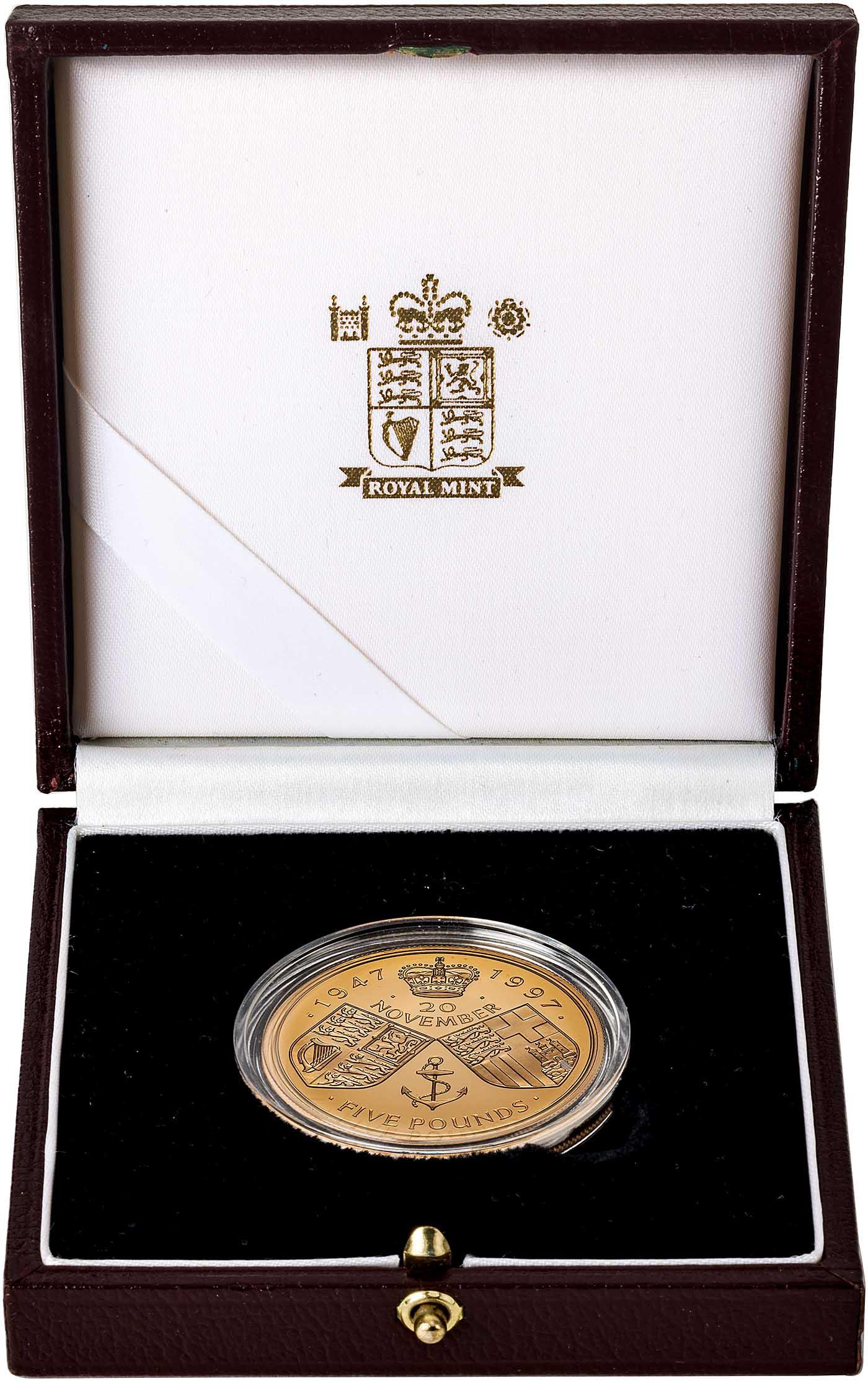 1997 Gold Proof Golden Wedding Royal Mint £5 Coin | Chards