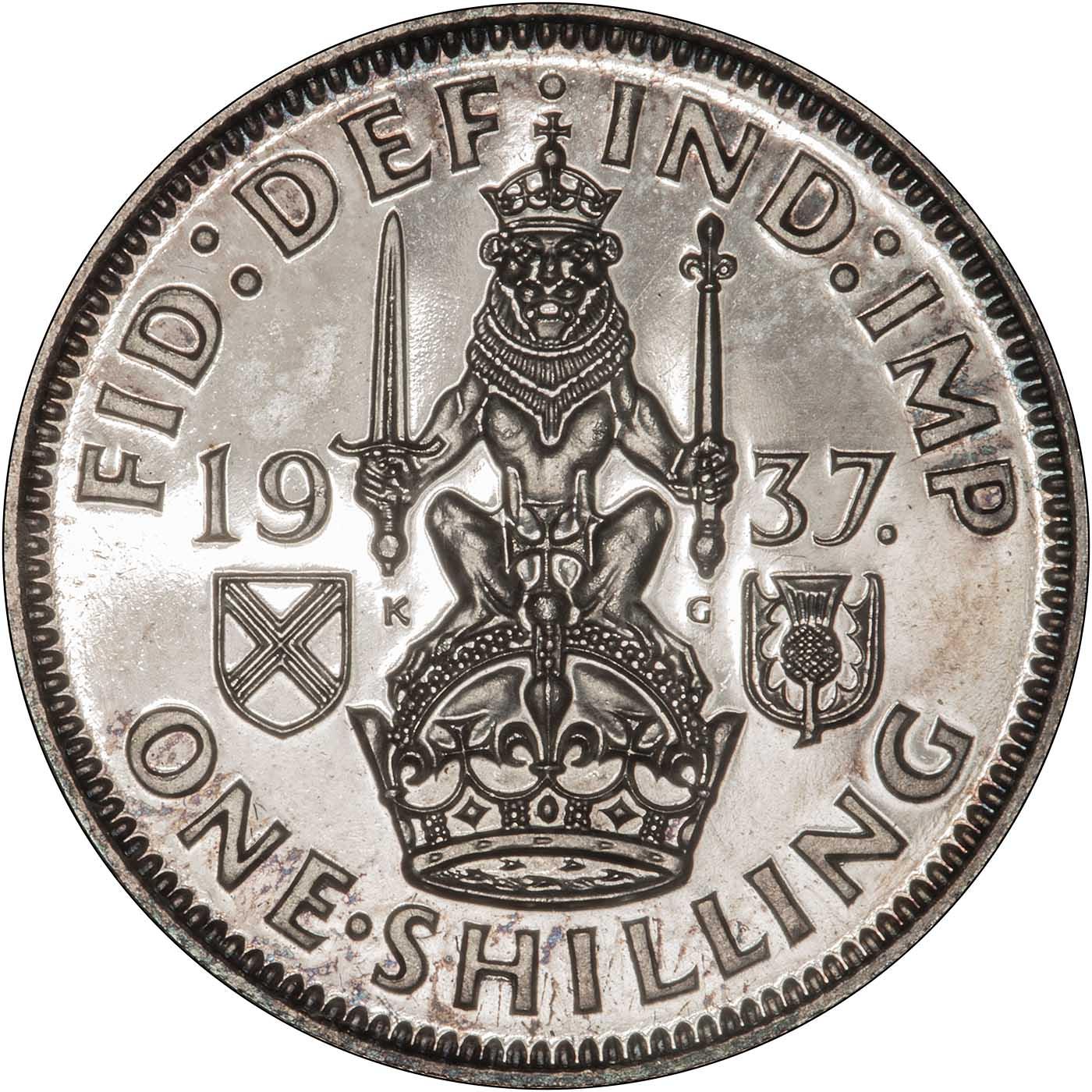 1937 George VI Scottish Silver Proof Shilling Coin | Chards