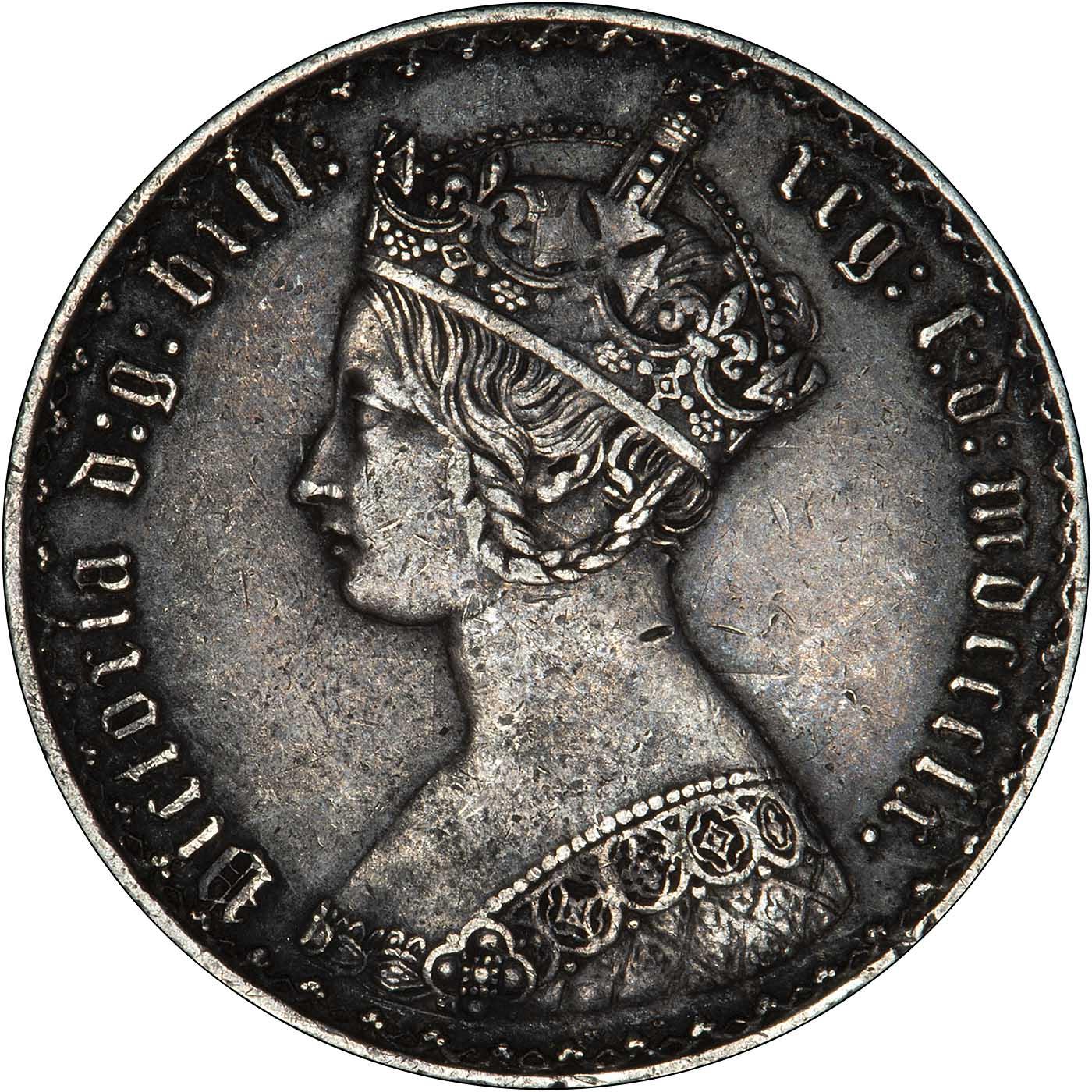 1860 Victoria Gothic Silver Florin Coin | Chards