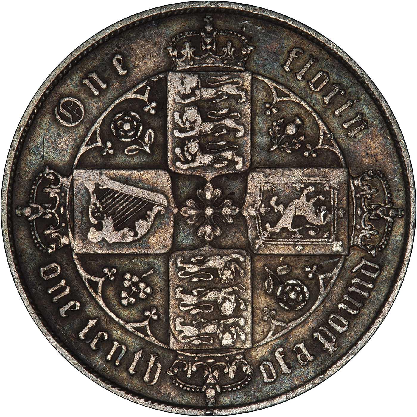 1866 Victoria Gothic Silver Florin Coin | Chards