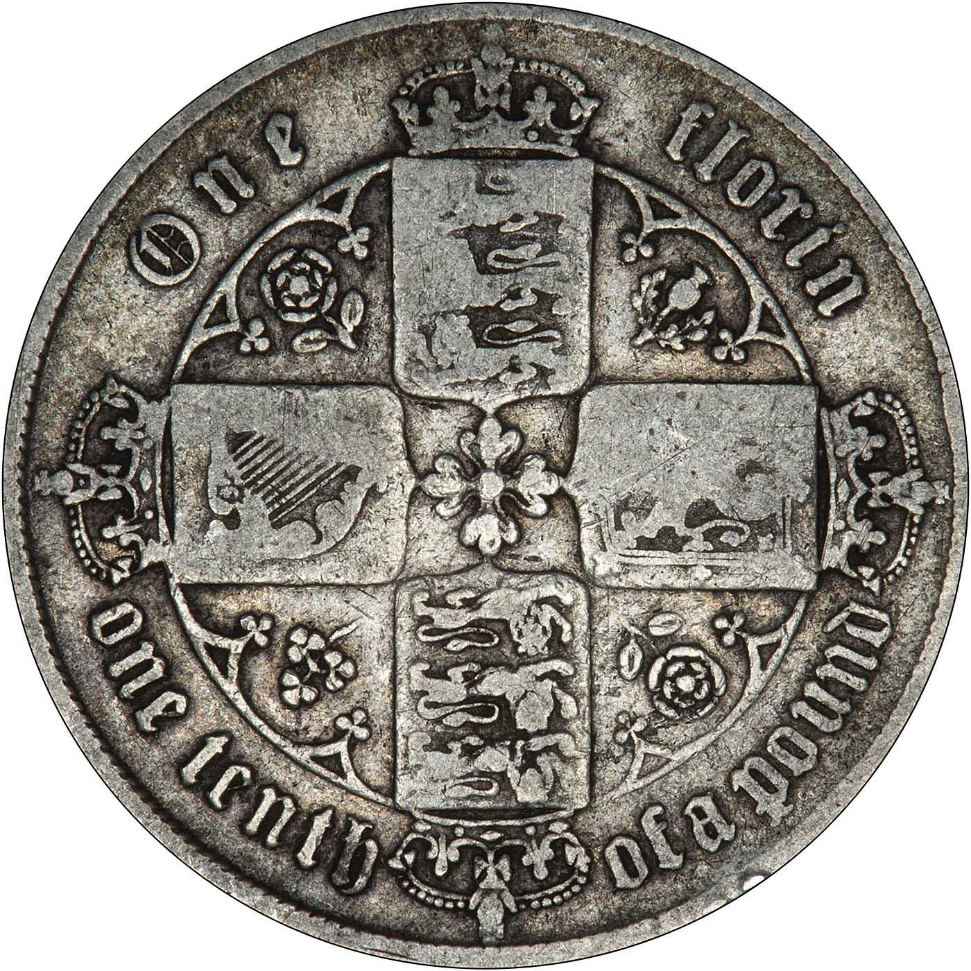1869 Victoria Gothic Silver Florin Coin | Chards
