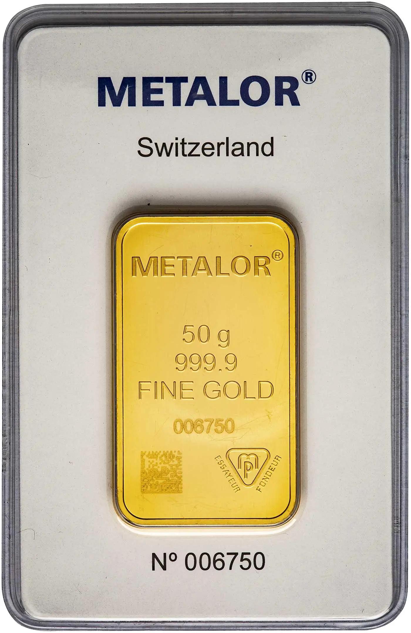 Metalor 50g Gold Bar Pre-Owned | Chards - £2,539.27
