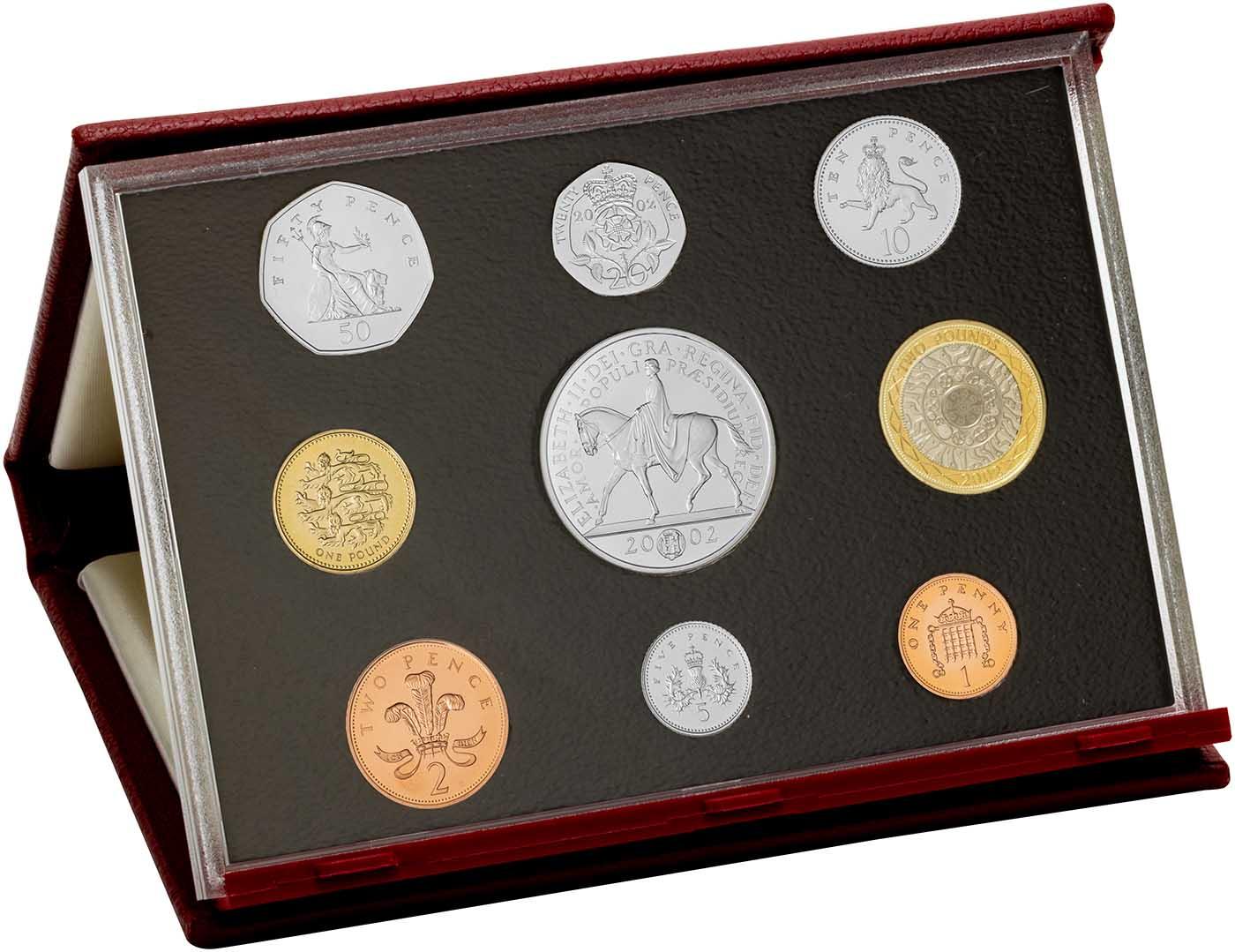 2002 Royal Mint QEII Deluxe Proof 9 Coin Set | Chards