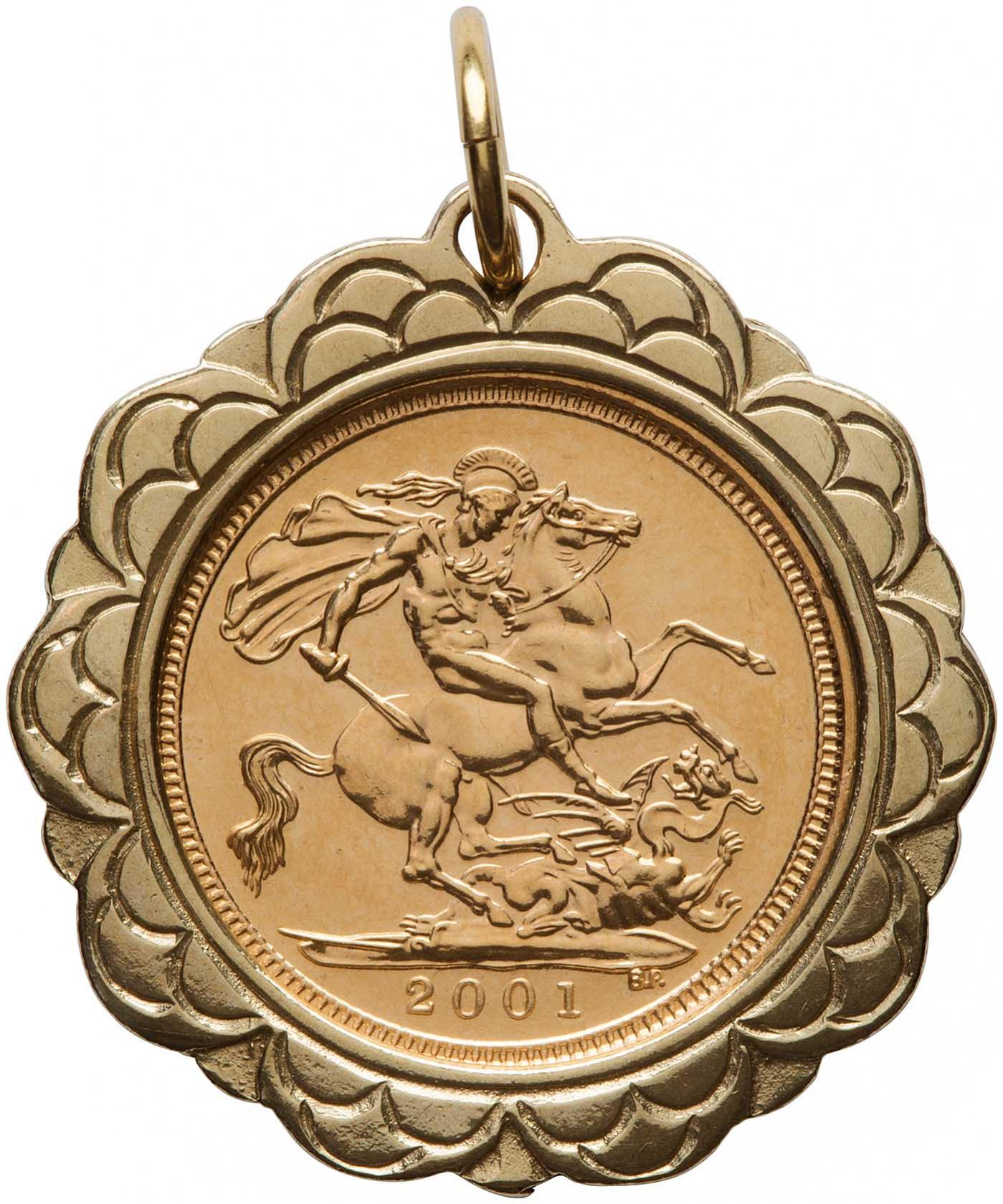 2001 Gold Half Sovereign In Pendant Mount | Chards