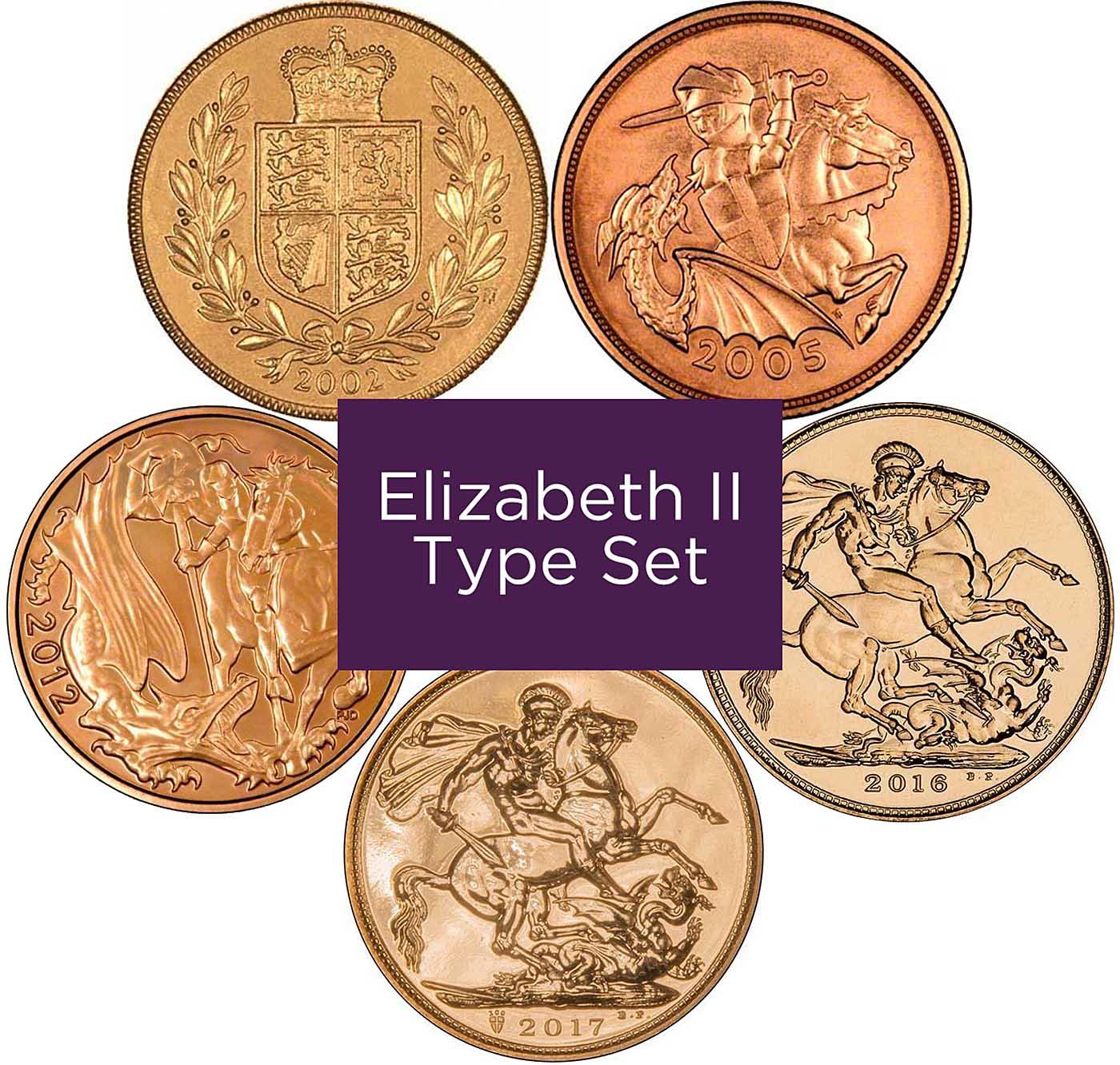Gold Sovereign Type Set Five Coin Bundle | Chards