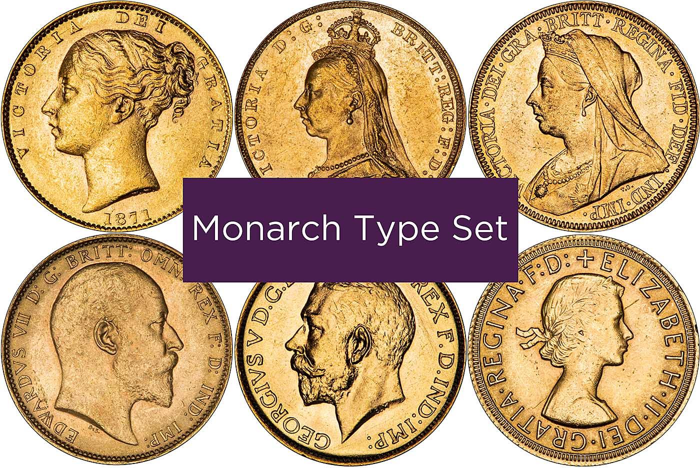 Gold Sovereign Type Set Six Coin Monarch Bundle | Chards