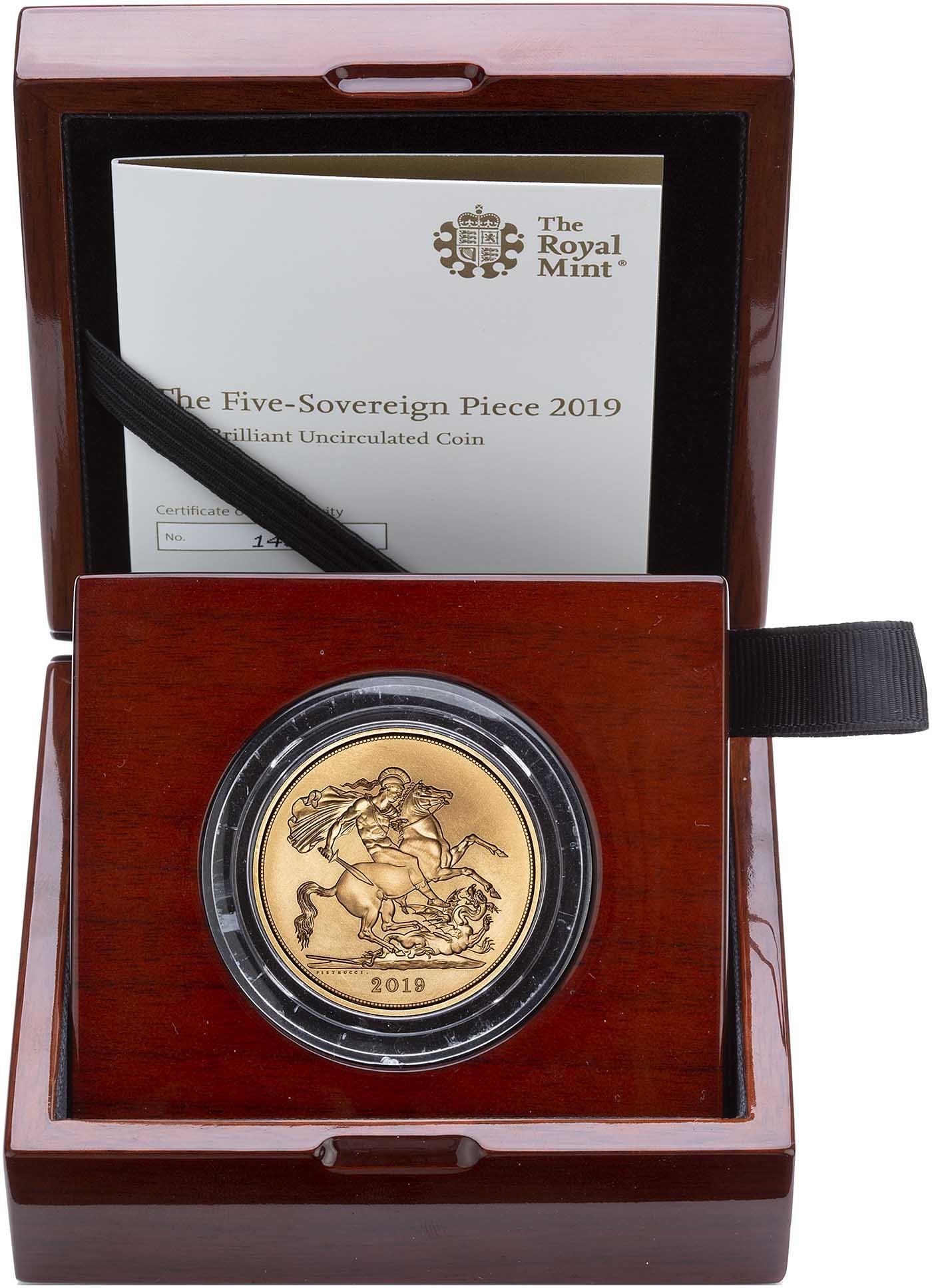 2019 Five-Sovereign Piece Gold BU | Chards - £2,675.10